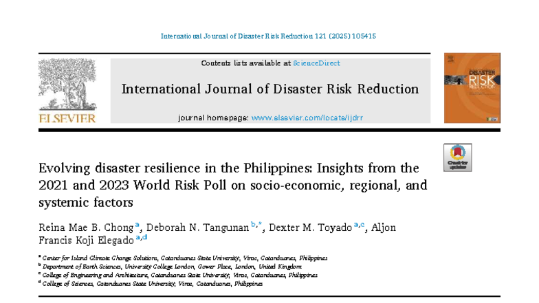 Evolving Disaster Resilience in the Philippines: Insights from WRP 2021 ...