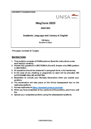 ENG1503 Assignment 1 & 2 Semester 1 2021 - INVESTMENT IN KNOWLEDGE ENG ...