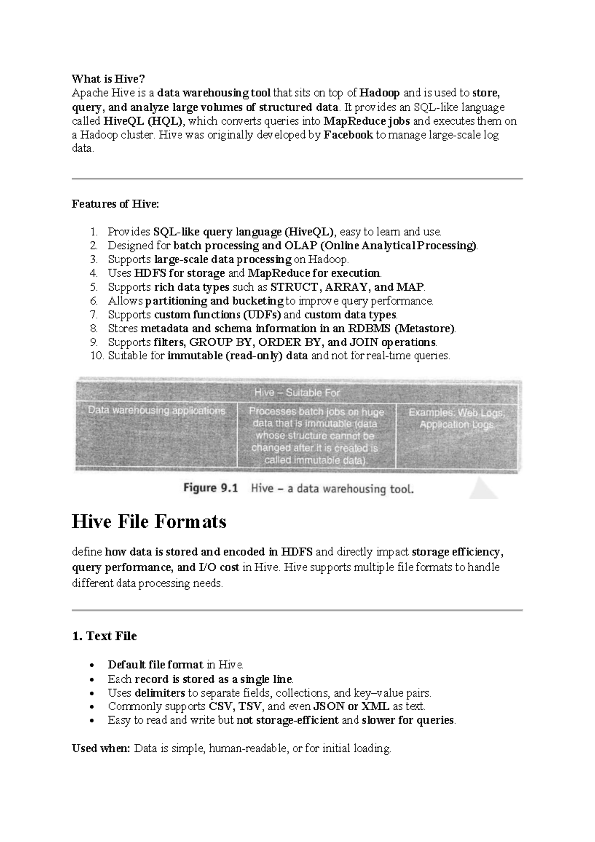 Mqp M4 - Complete Notes on Hive and Pig for Big Data Analytics - Studocu
