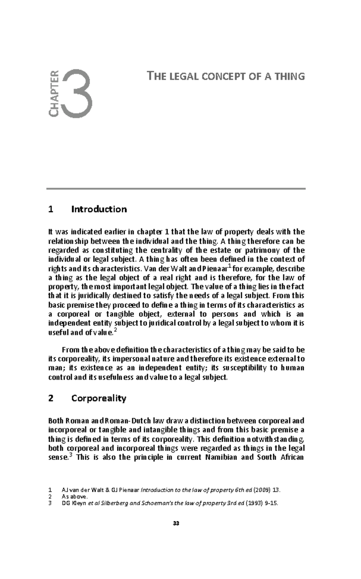 C 3: Legal Concept of a Thing in Property Law (LLB 101) - Studocu