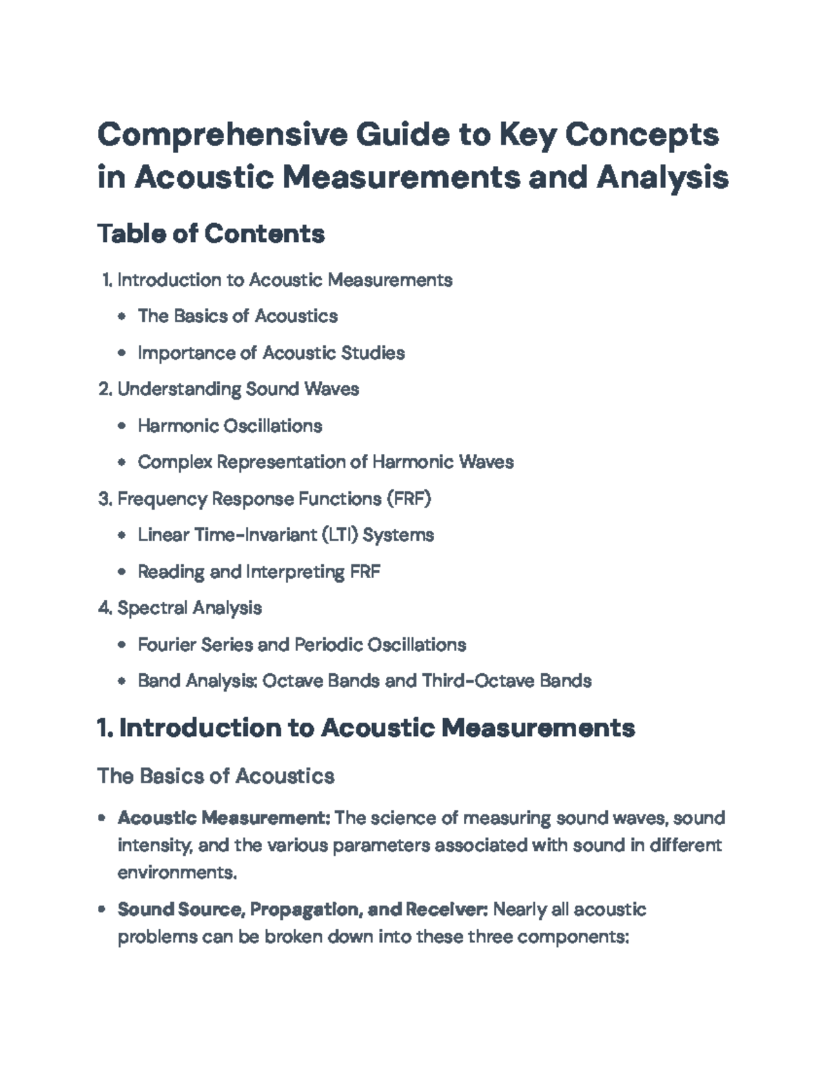 Comprehensive Guide on Acoustic Measurements and Spectral Analysis ...