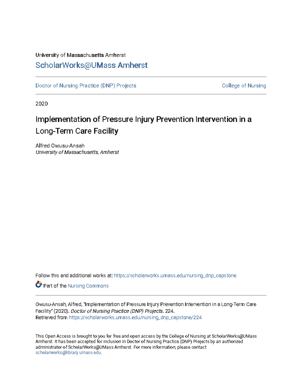 Implementation of Pressure Injury Prevention Intervention in a Lo ...