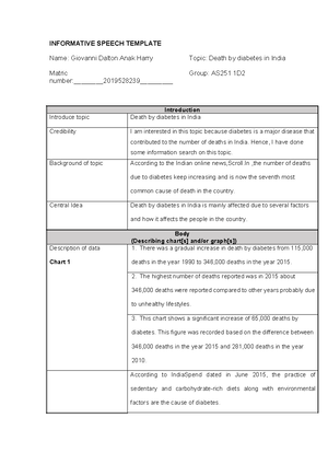 ELC590-outline for informative speech - INFORMATIVE SPEECH Title/Topic ...