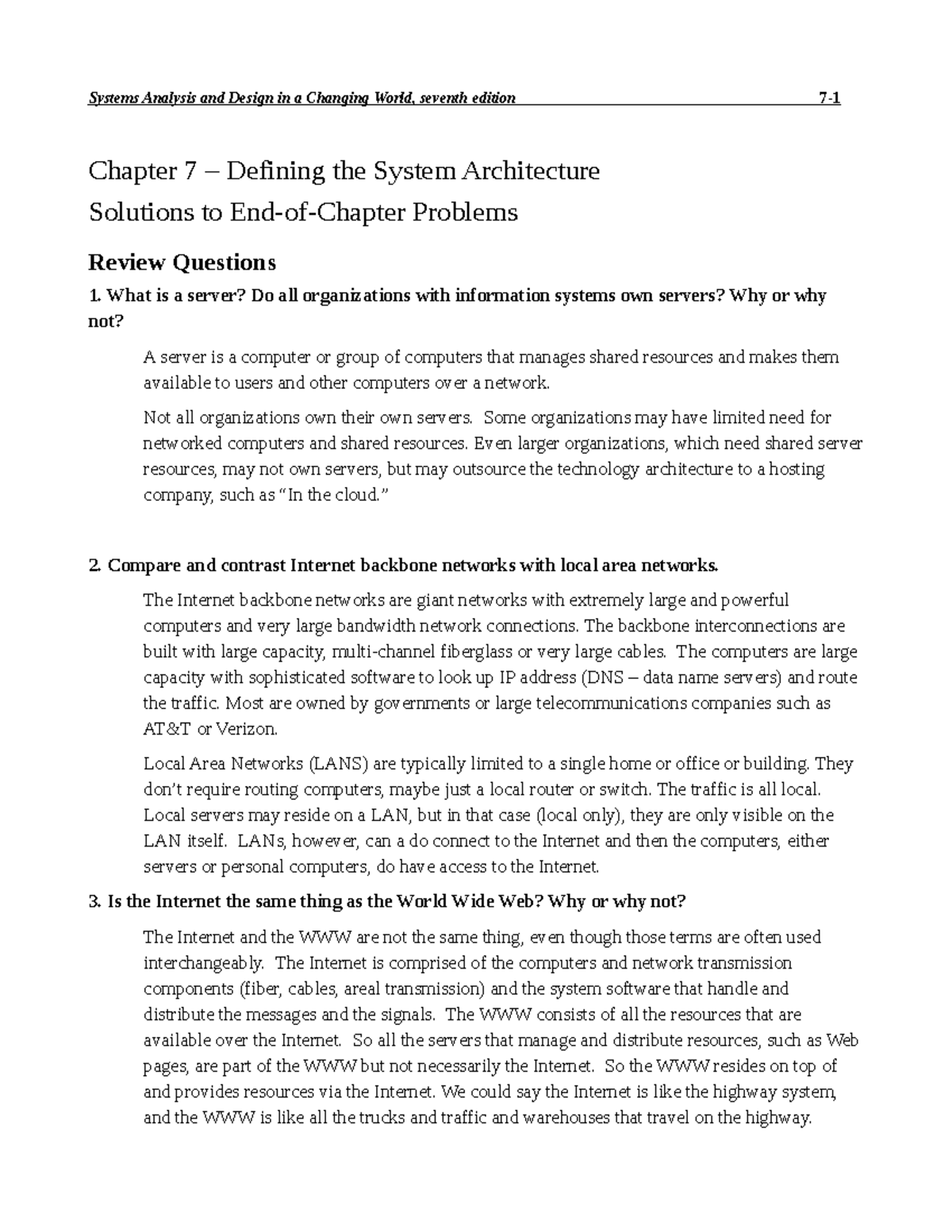 Systems Analysis and Design in a Changing World, 7th Ed. Chapter 7 Solutions - Studocu