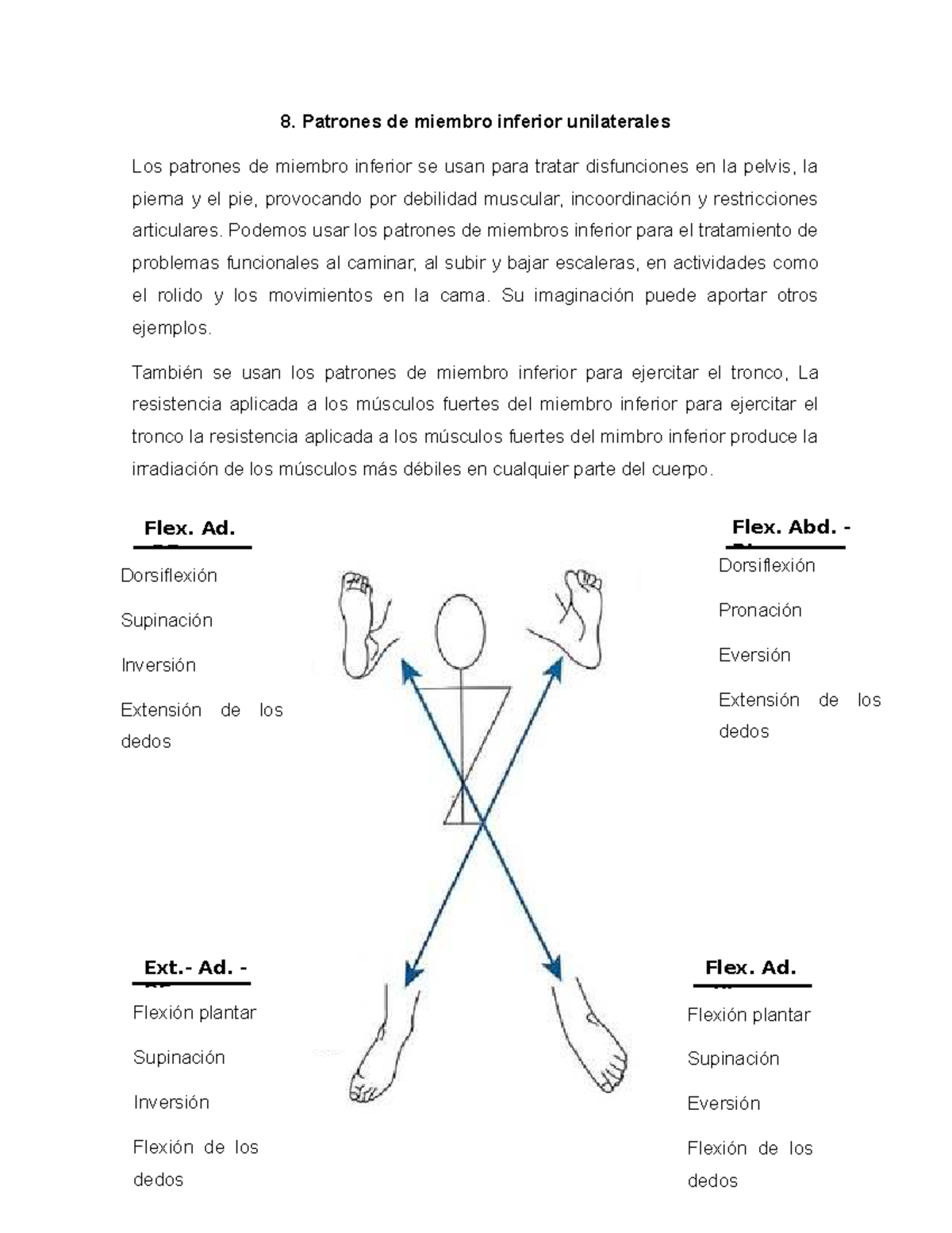 Práctica de Fisiología: Patrones de Miembro Inferior Unilaterales - Studocu