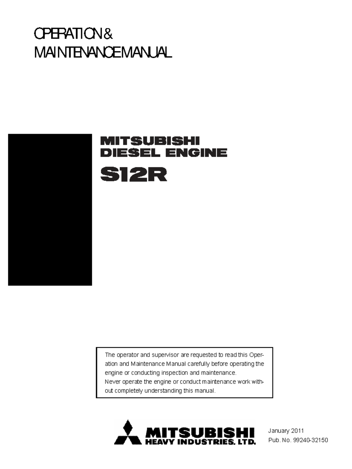 99240-32150 Operation & Maintenance Manual for S12R Engine - Studocu