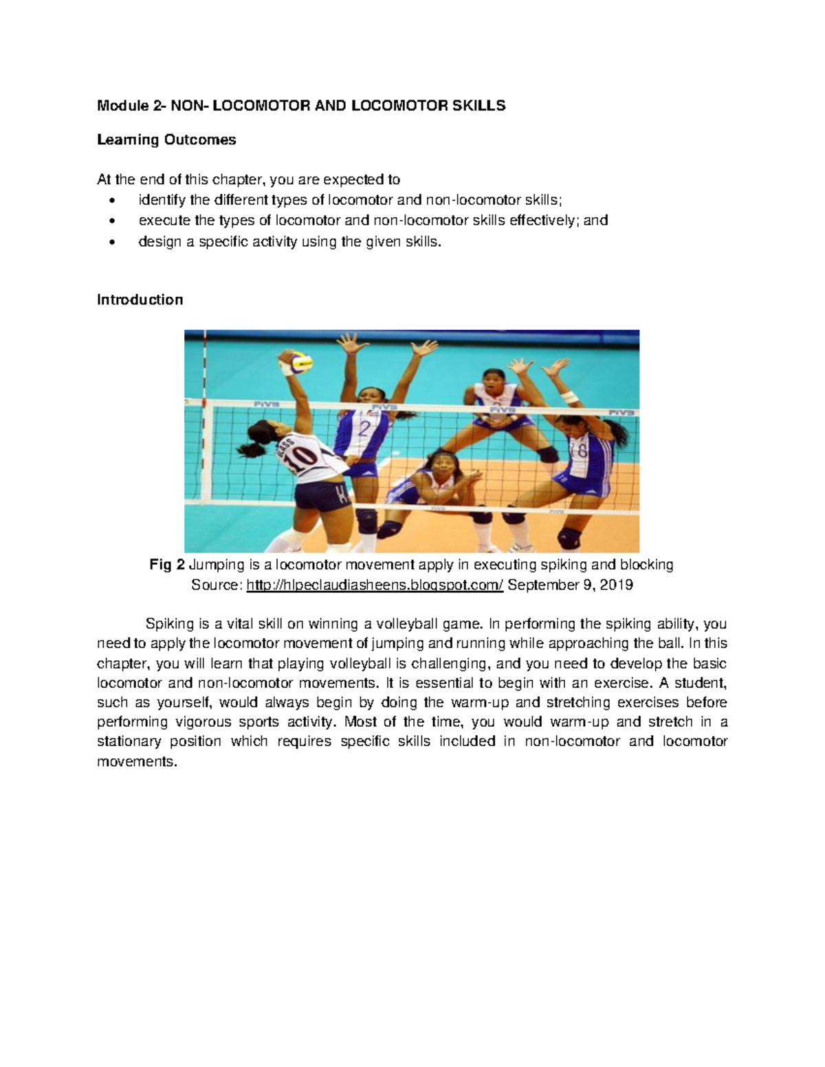 PATHFIT01 Module 2: Understanding Locomotor and Non-Locomotor Skills ...