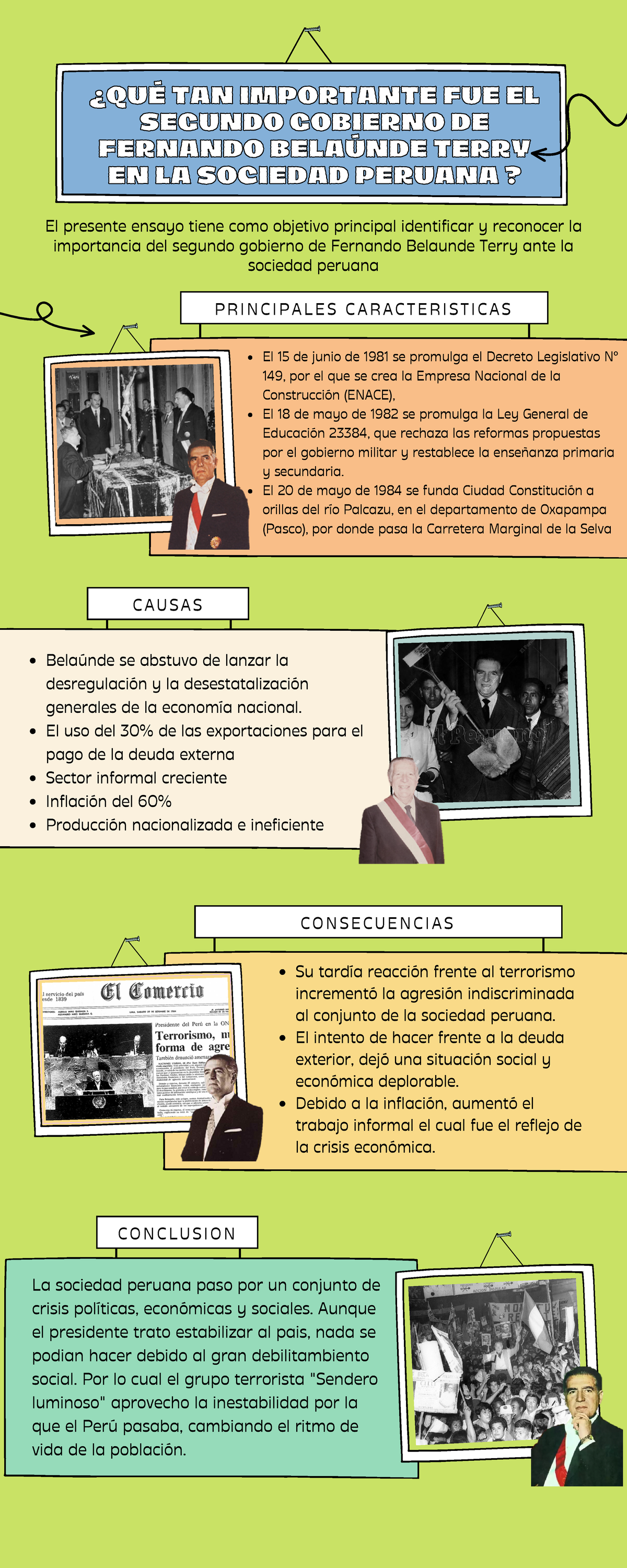 Segundo gobierno de Fernando Belaunde Terry - P R I N C I P A L E S C A ...