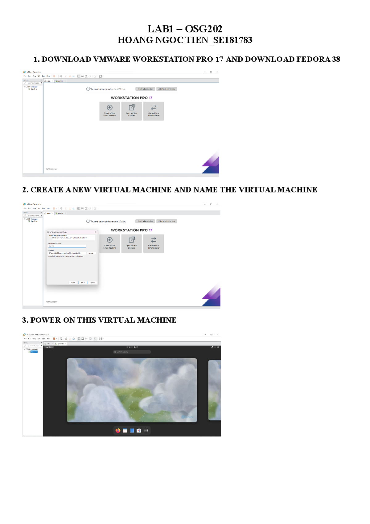 LAB1-OSG202 - Setting Up Virtual Machine & Software Installation Guide - Studocu
