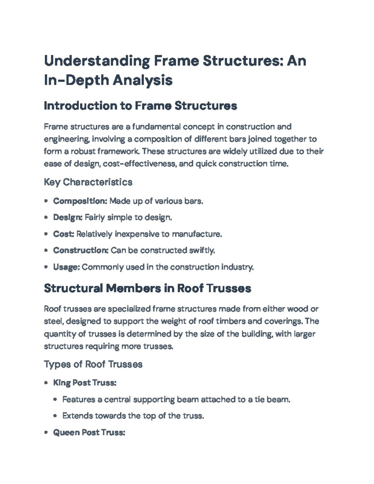 Understanding Frame Structures: Detailed Insights on Roof Trusses - Understanding Frame ...