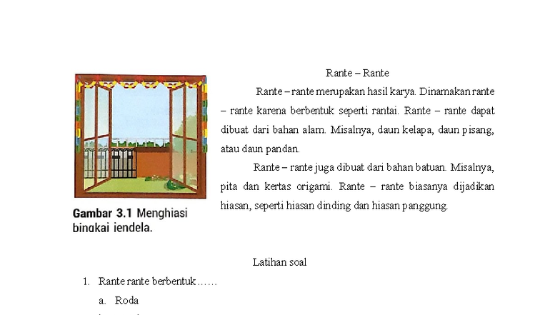 Rante Rante: Karya Kreatif dari Bahan Alam dan Batu - Studocu