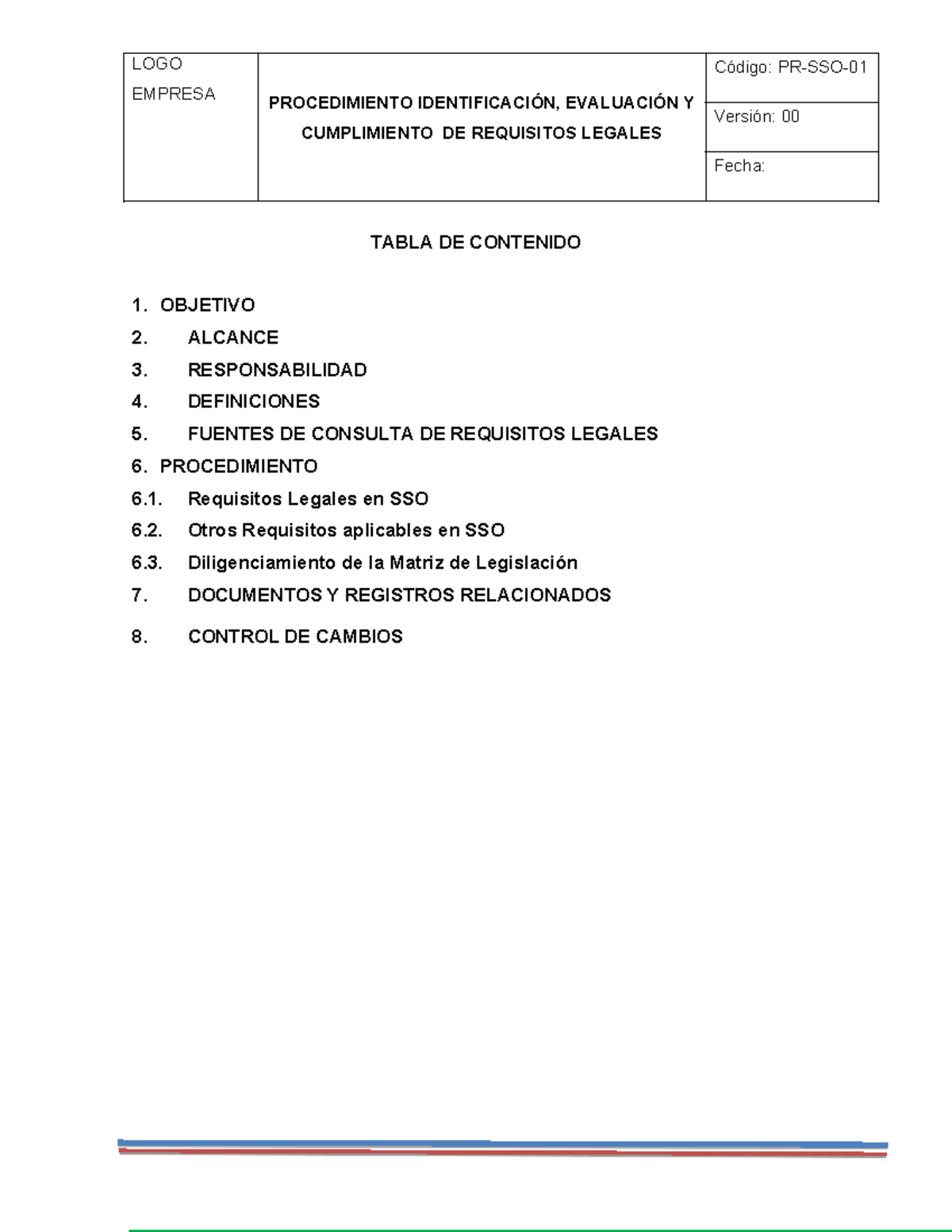 Procedimiento PR-SSO: Identificación y Cumplimiento de Requisitos ...