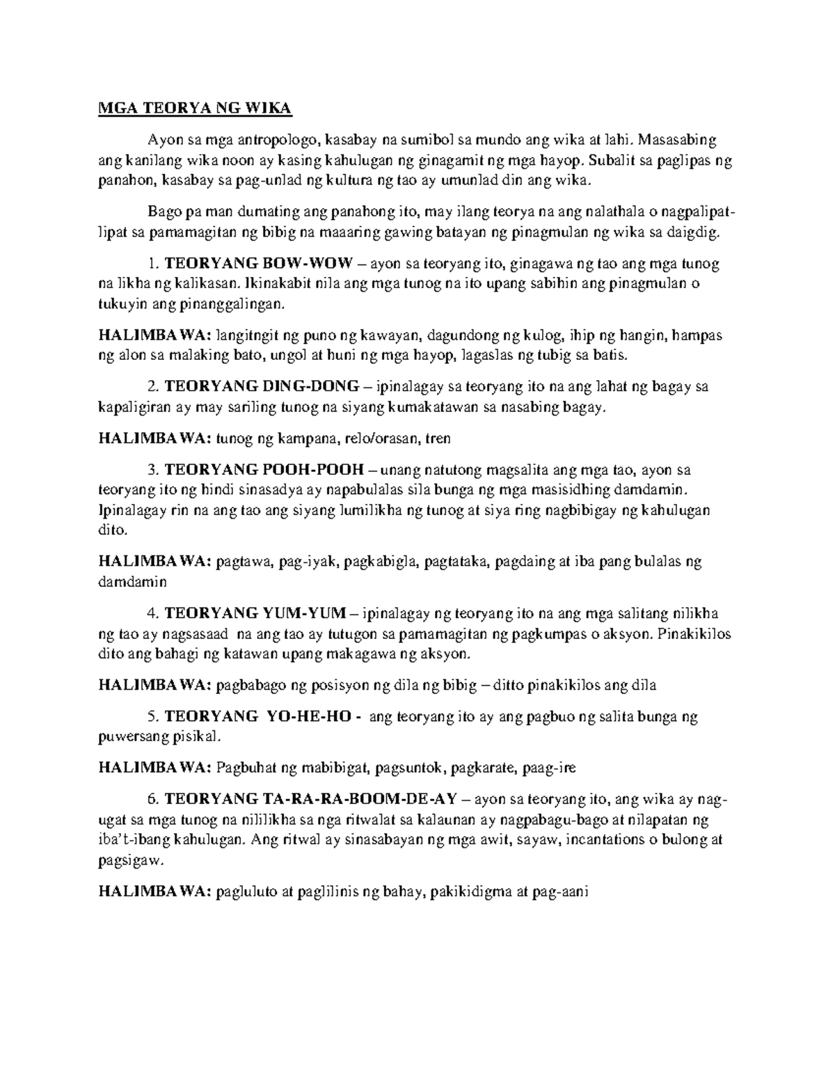 Mga-teorya-ng-wika compress - MGA TEORYA NG WIKA Ayon sa mga ...