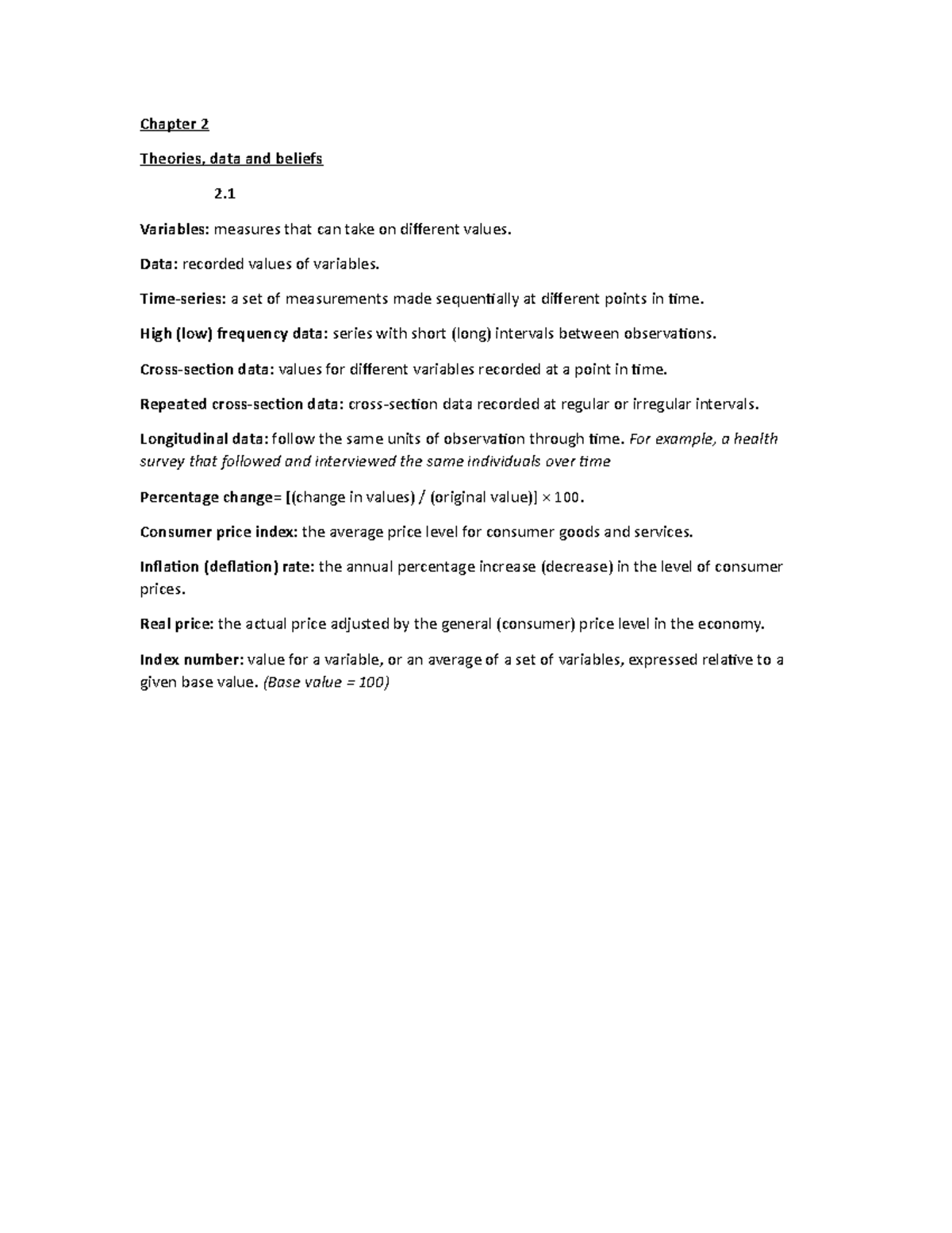 ECON 201 Chapter 2 - Key Terms and Economic Graphs Explained - Studocu