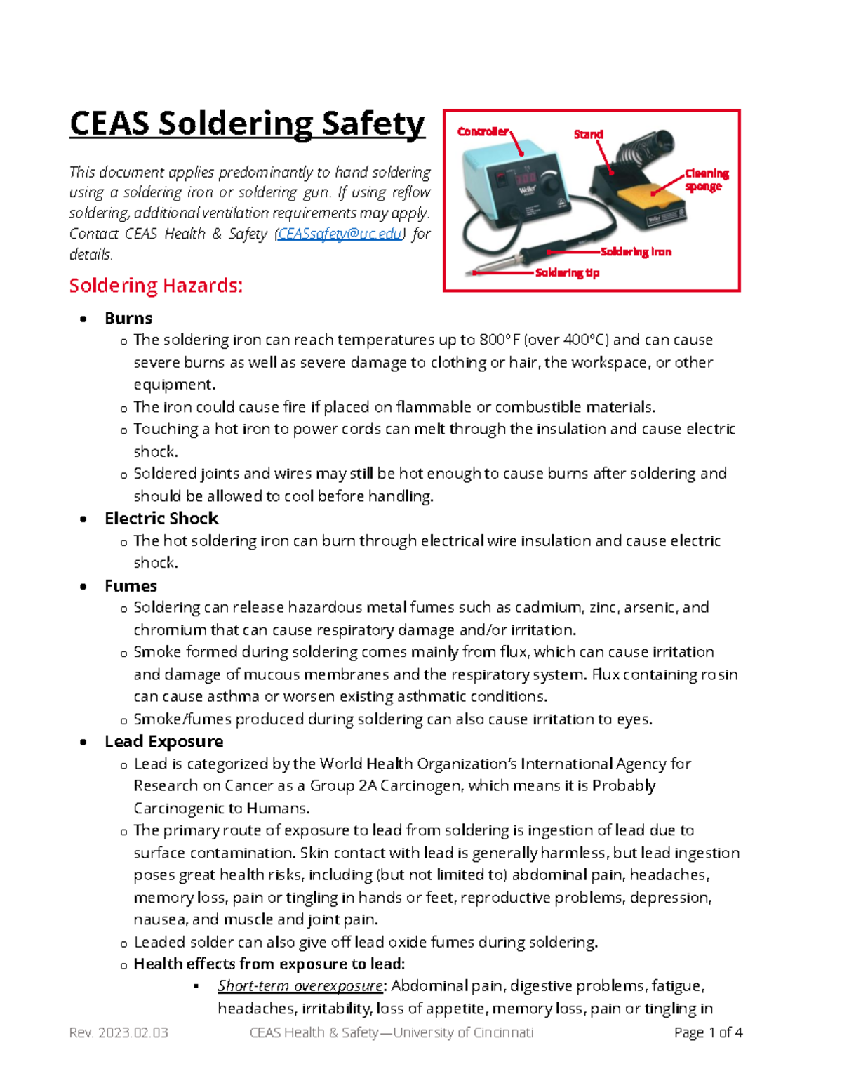CEAS Soldering Safety rev.23 - CEAS Soldering Safety This document ...