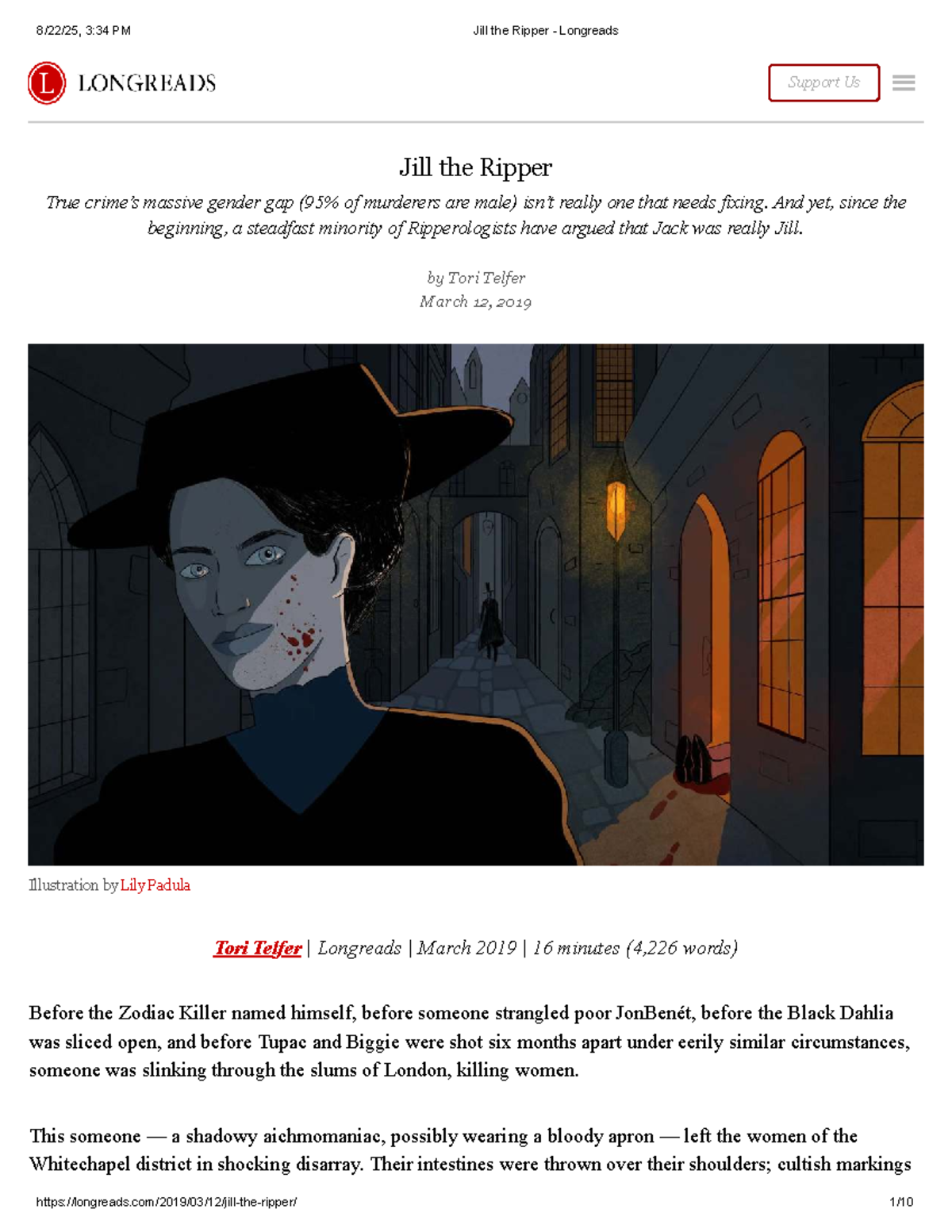 Jill the Ripper: Examining Female Theories on the Infamous Killer - Studocu