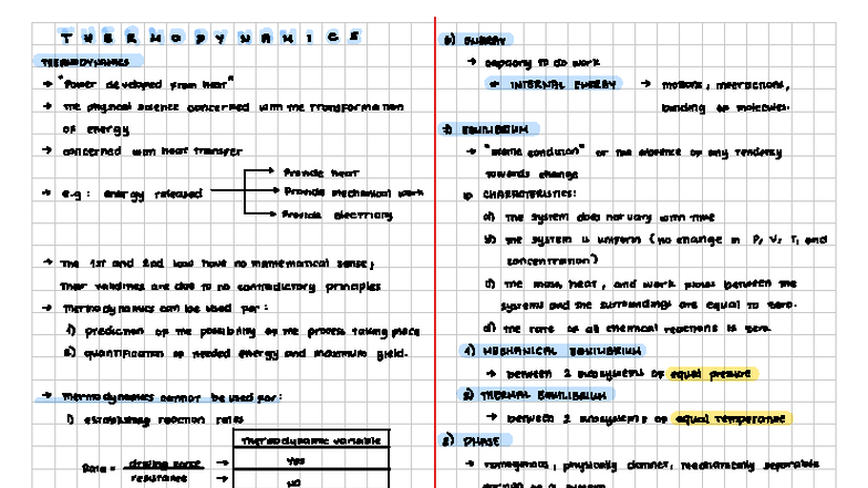 Thermodynamics Notes: PHY CHEM Lecture Insights and Key Concepts - Studocu