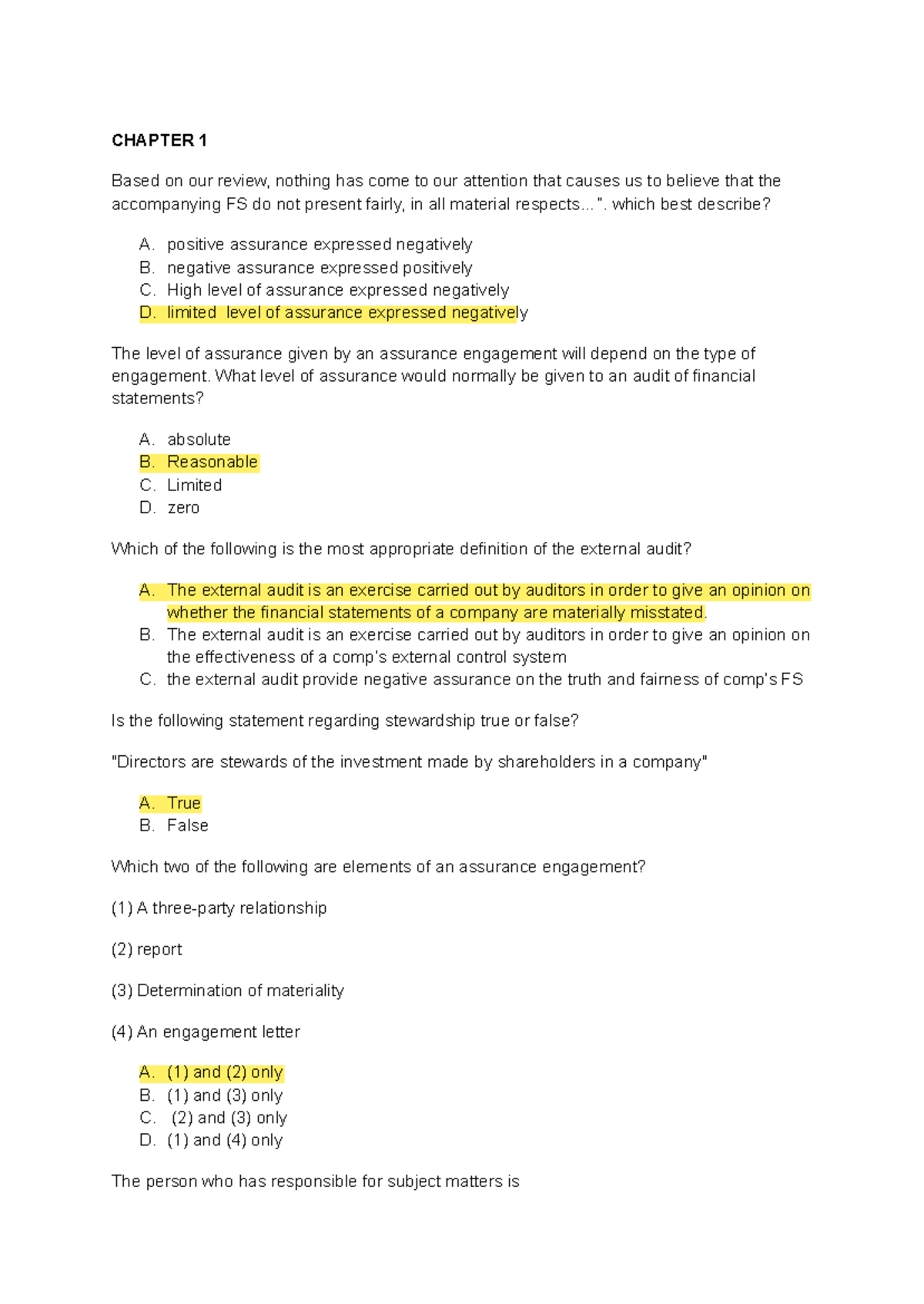 Chapter 1 to 7 summary notes for BT-AAA - 123 course - Studocu