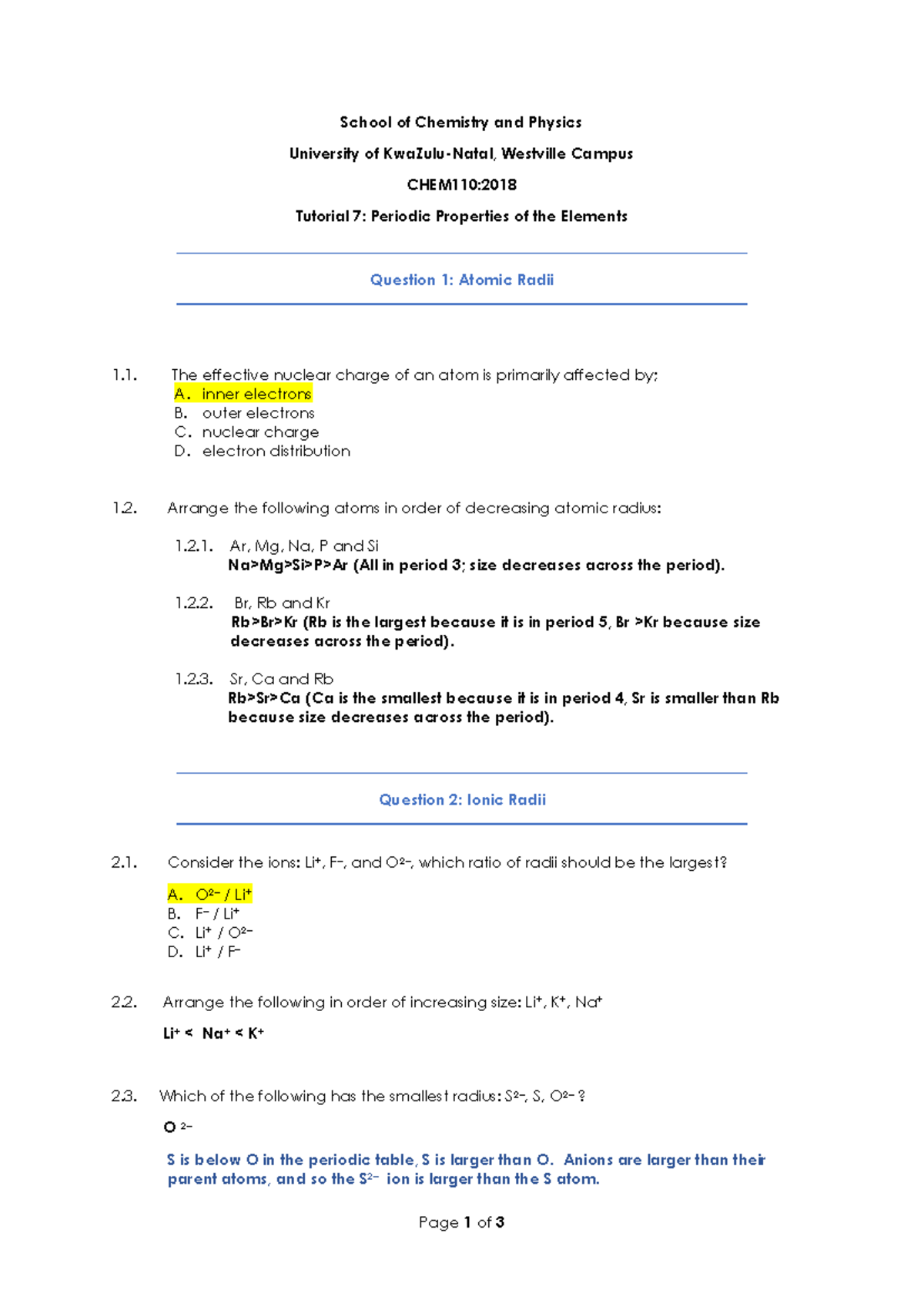 Tut 7 Solutions Tutorial 7 Answers Warning Tt Undefined Function 32 Page 1 Of 3 School Of