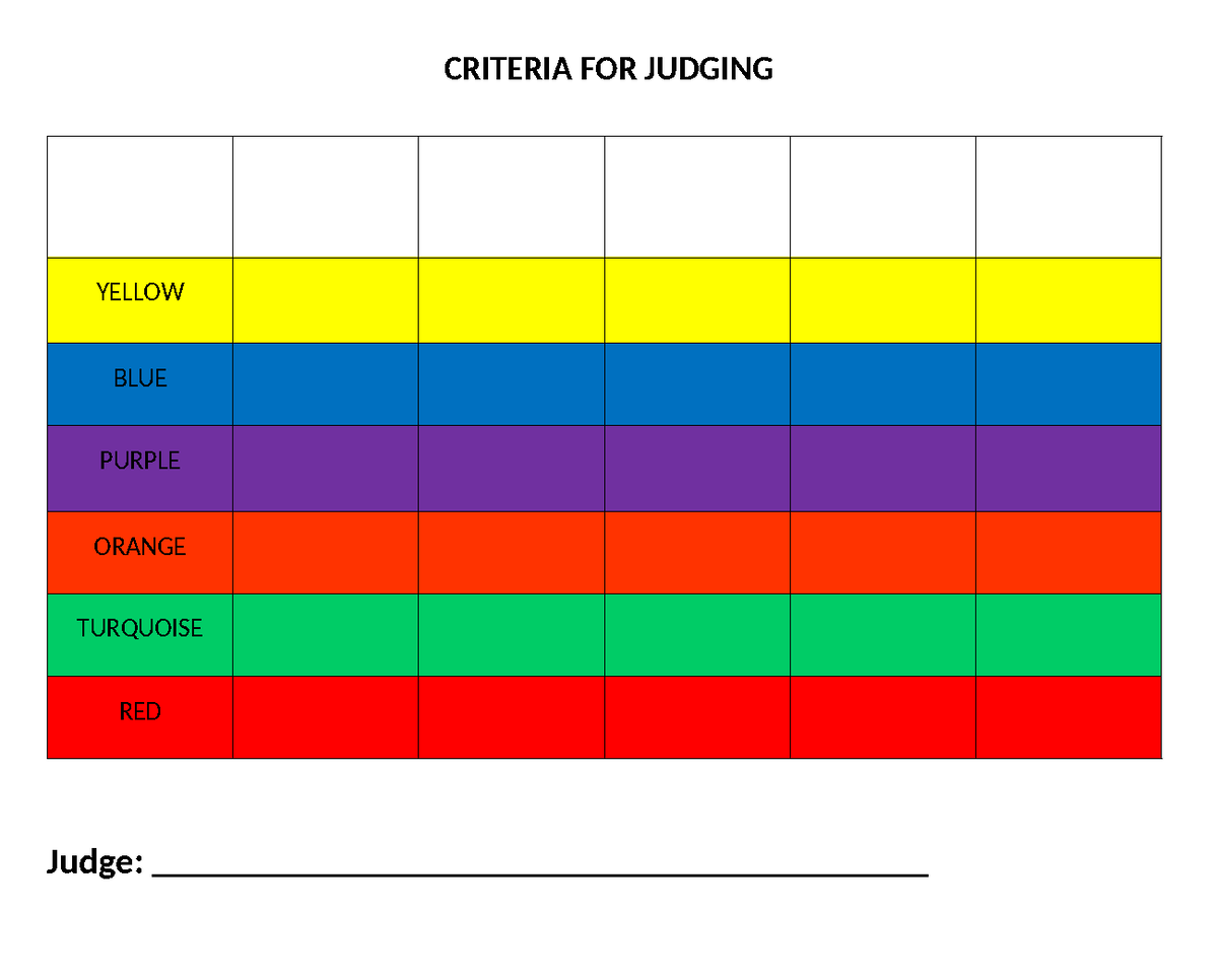 Criteria FOR Judging - notes - Reading & Writing - CRITERIA FOR JUDGING ...