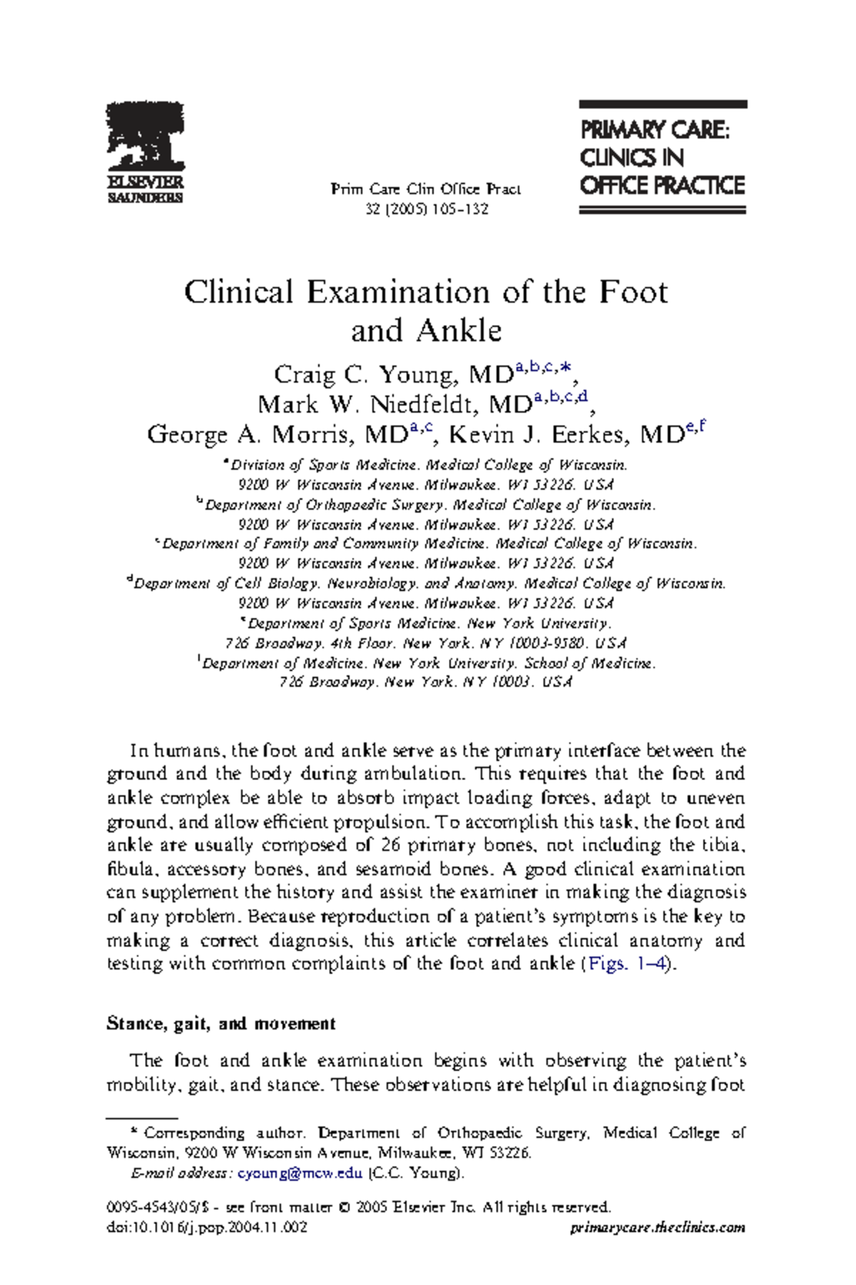Clinical Examination of the Foot and Ankle: A Review (Prim Care Clin ...