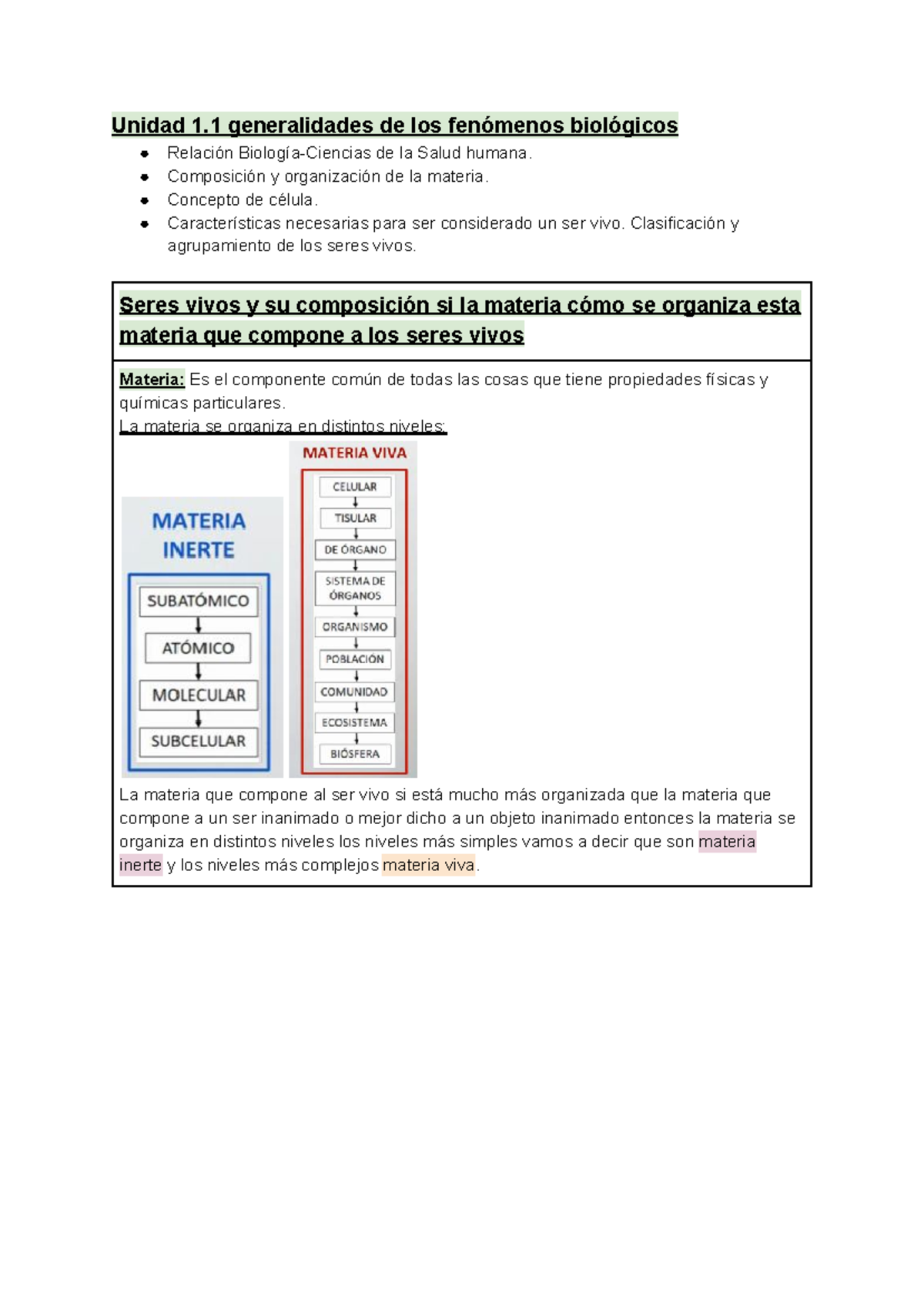 1.1 Generalidades de los Fenómenos Biológicos en Ciencias de la Salud ...
