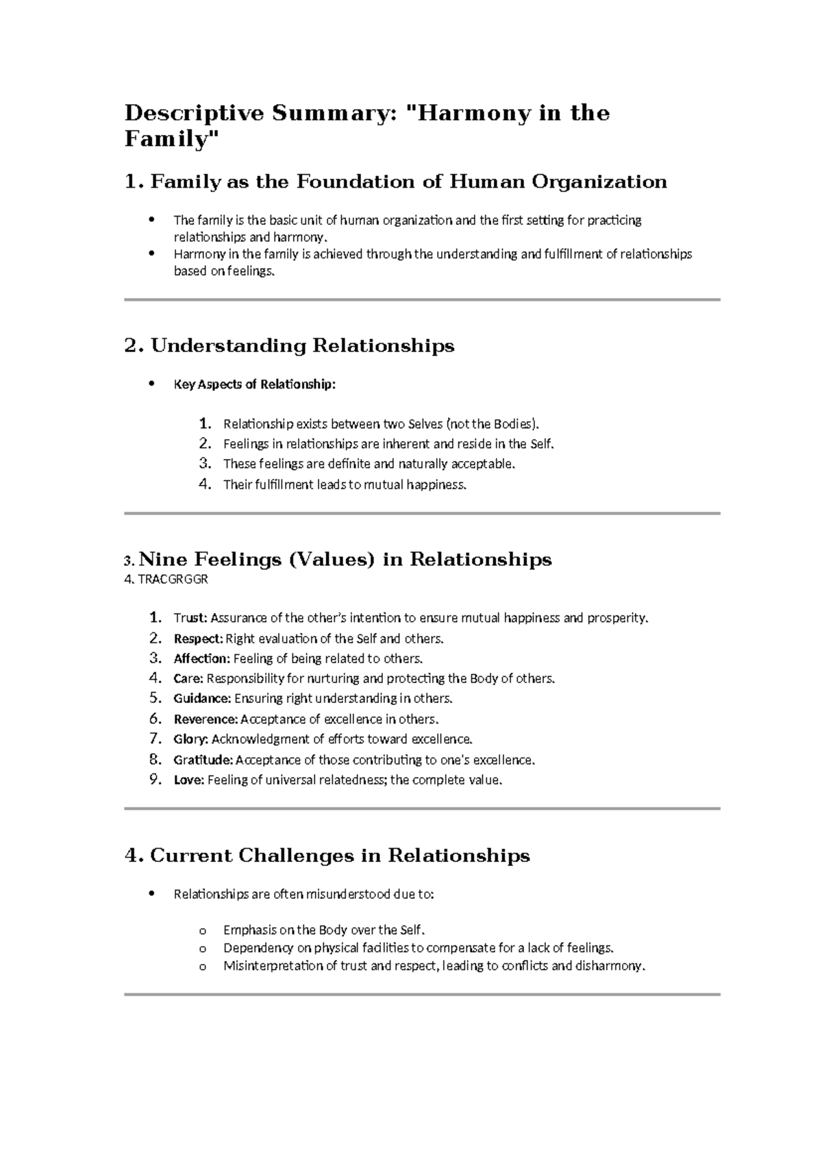 ST2 Notes Uhvpe - Descriptive Summary: "Harmony in the Family" 1 ...
