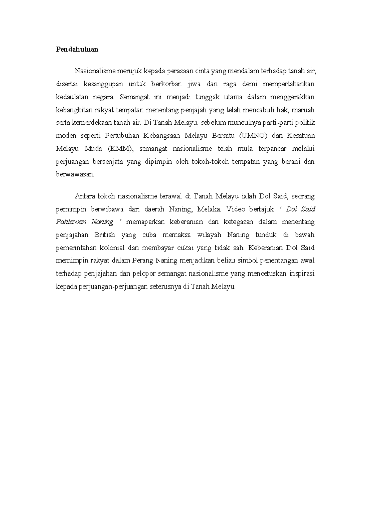Dol Said: Pahlawan Naning dan Semangat Nasionalisme di Tanah Melayu ...