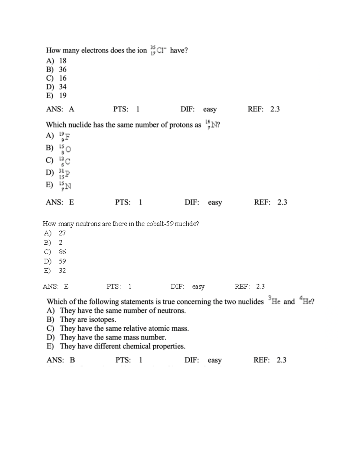 ACS Practice-Max - Gen Chem 1 Final Exam Practice Questions - Studocu