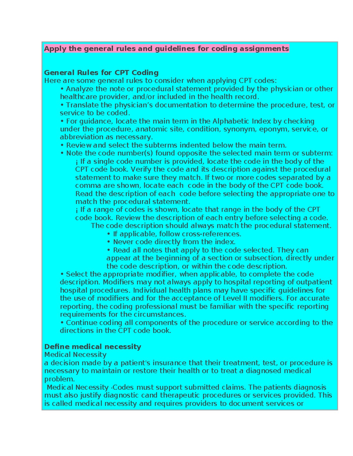 General rules and guidelines for coding assignments - Translate the ...