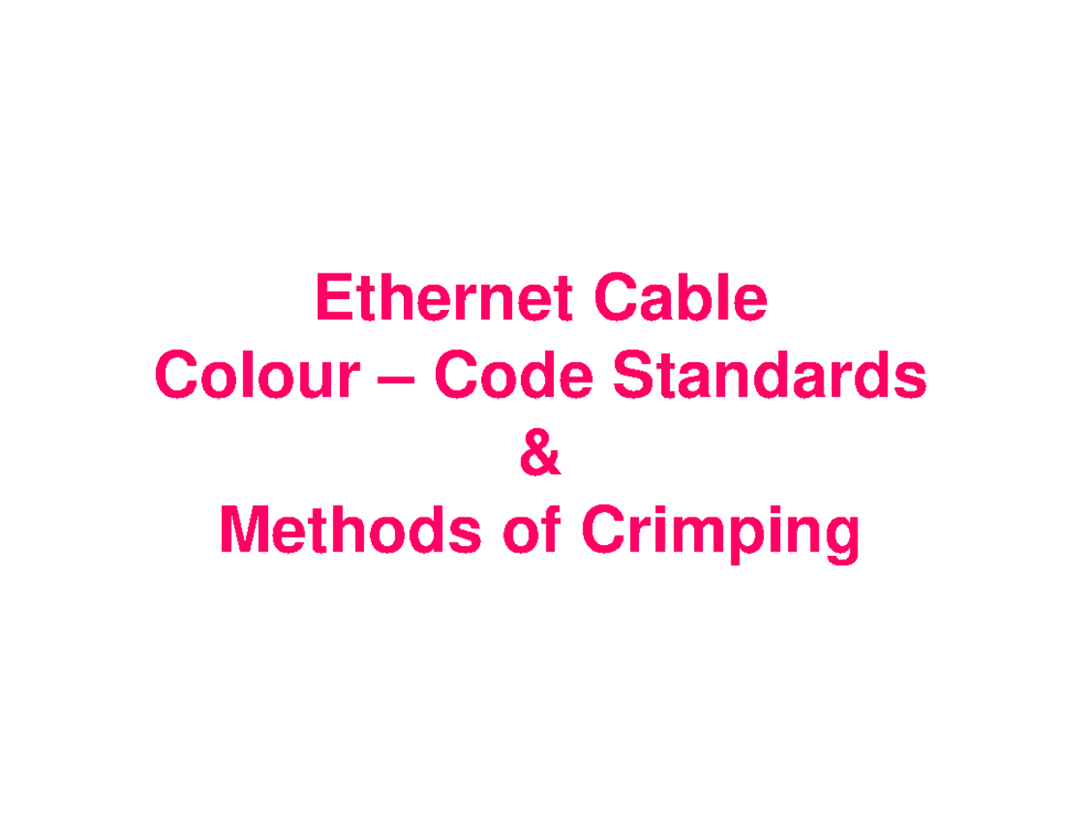 Ethernet Cable - Computer Network - Ethernet Cable Colour – Code ...