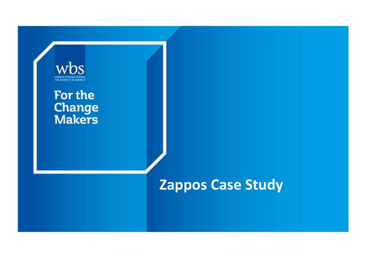 Zappos Case Study (TVN) - General Feedback and Analysis Insights - Studocu