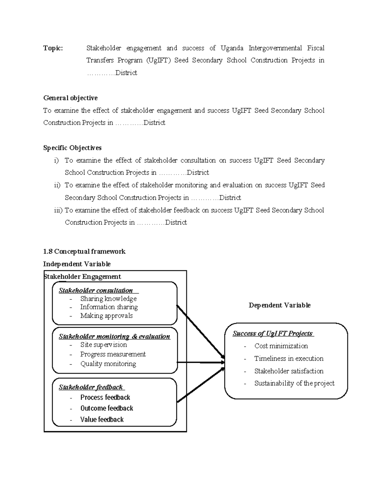 Stakeholder Engagement & Success of UgIFT Projects: A Study - Studocu