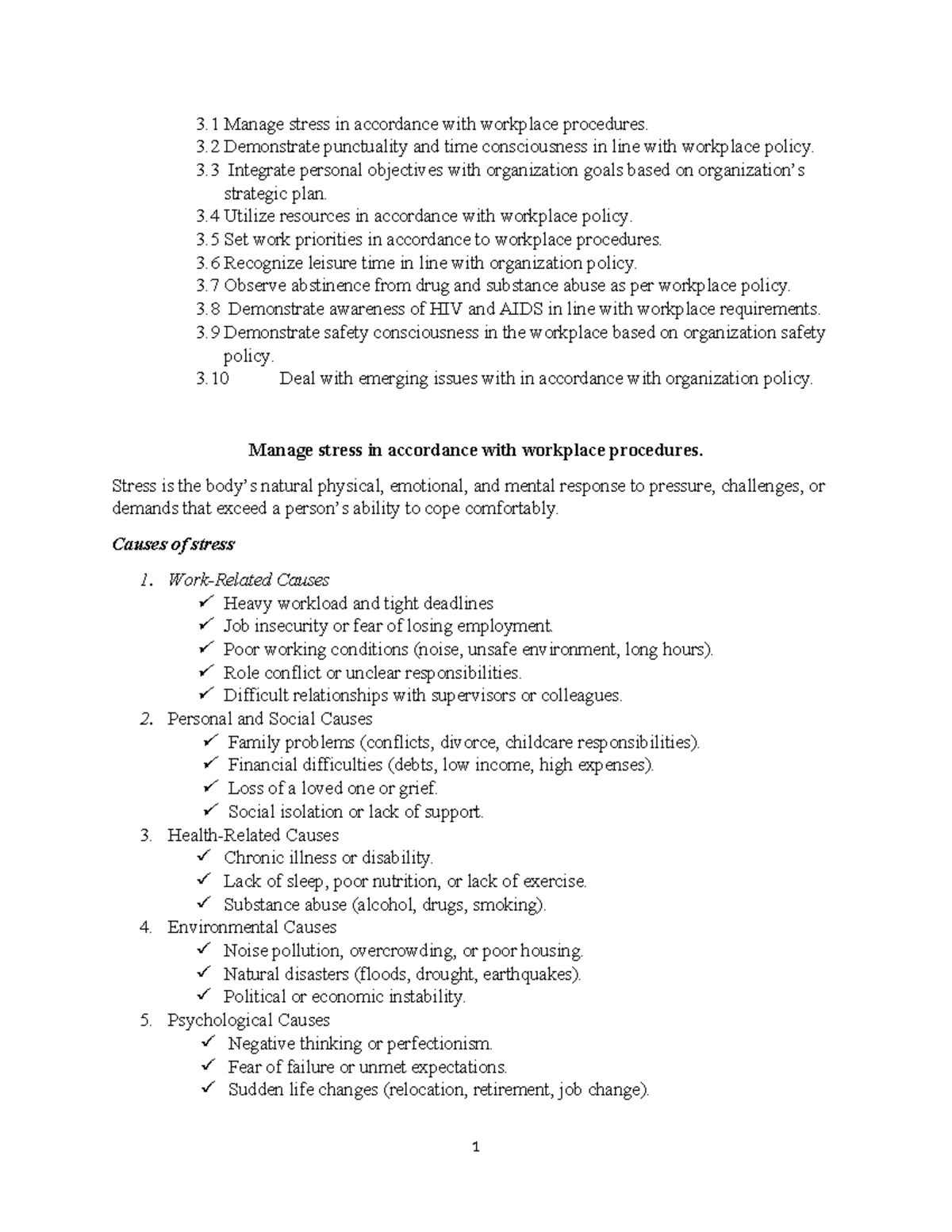 Critical Safe Work Habits: Managing Stress, Punctuality & Safety ...