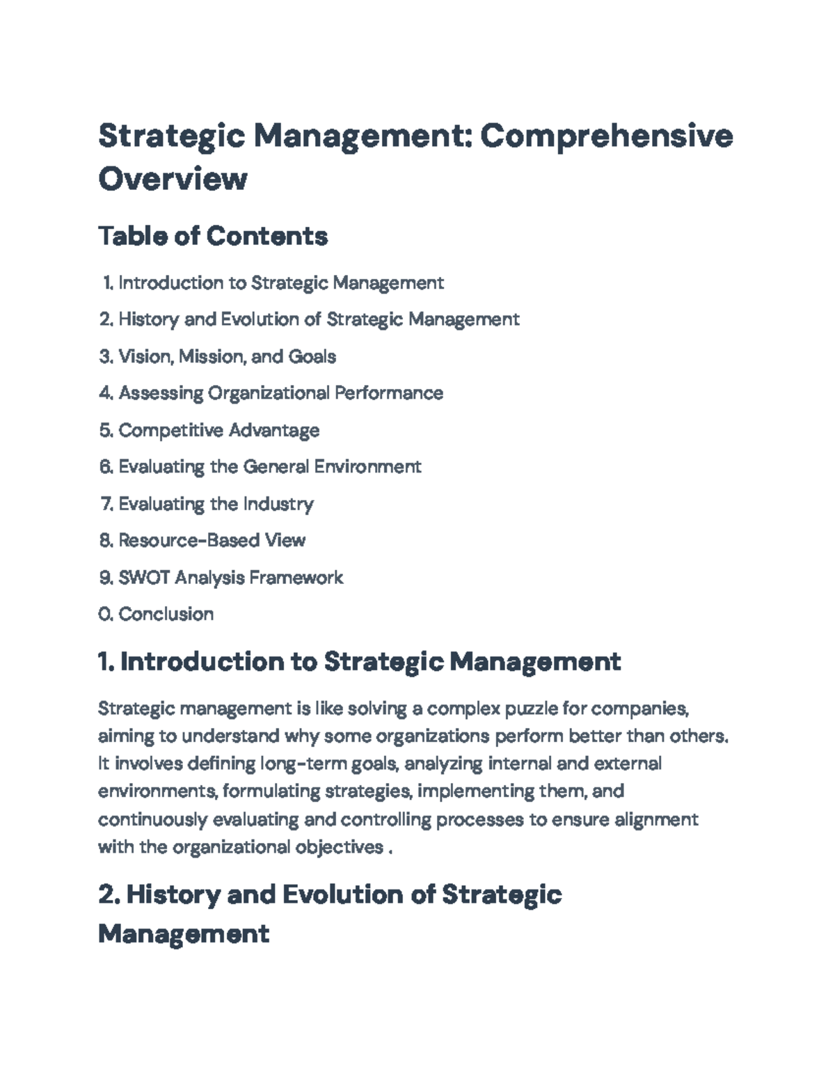 Strategic Management: Key Concepts & Frameworks Overview (SM 101) - Studocu