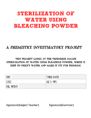Investigatory Chemistry - INVESTIGATORY PROJECT Methods OF PURIFICATION ...