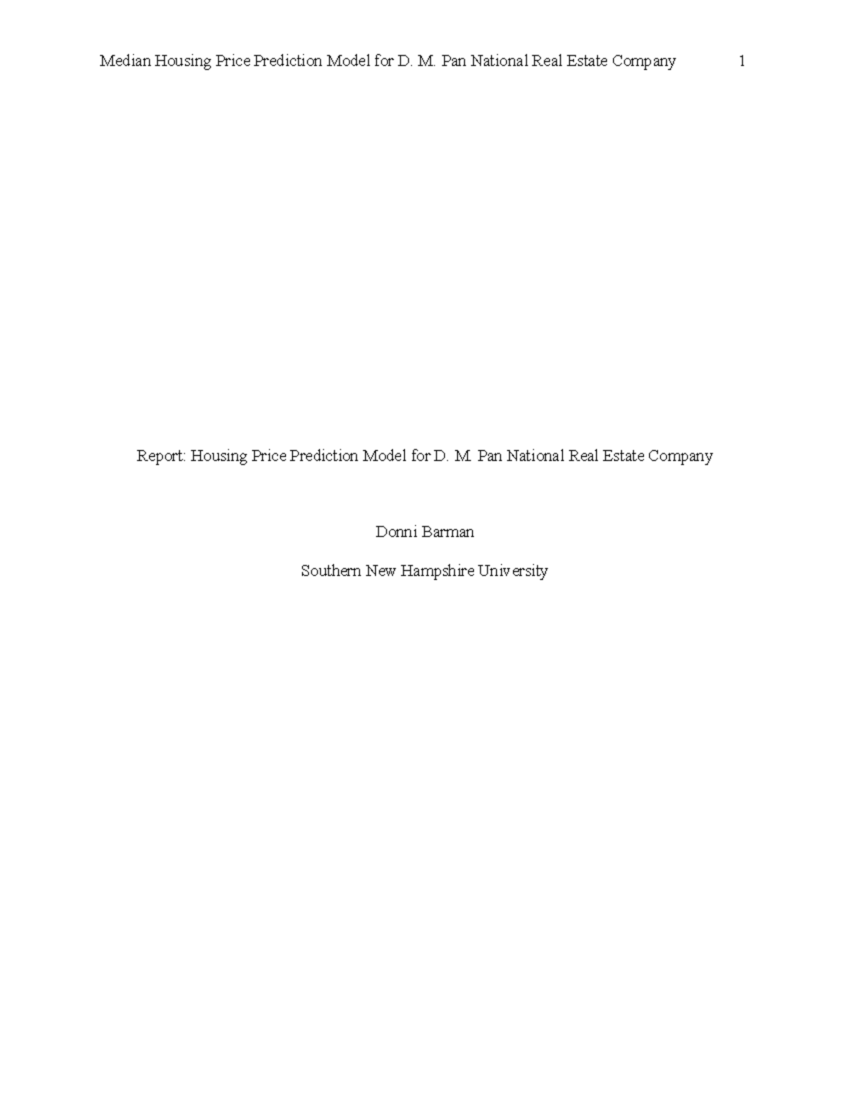 Applied Statistics Project 1: Housing Price Prediction Model Analysis ...