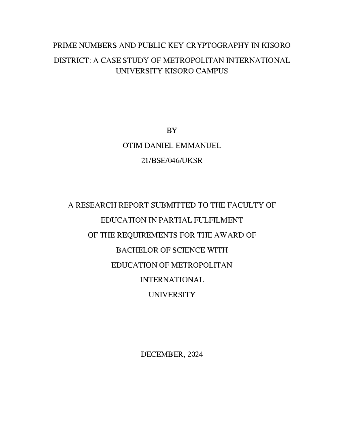 Prime Numbers and Public Key Cryptography research - PRIME NUMBERS AND ...
