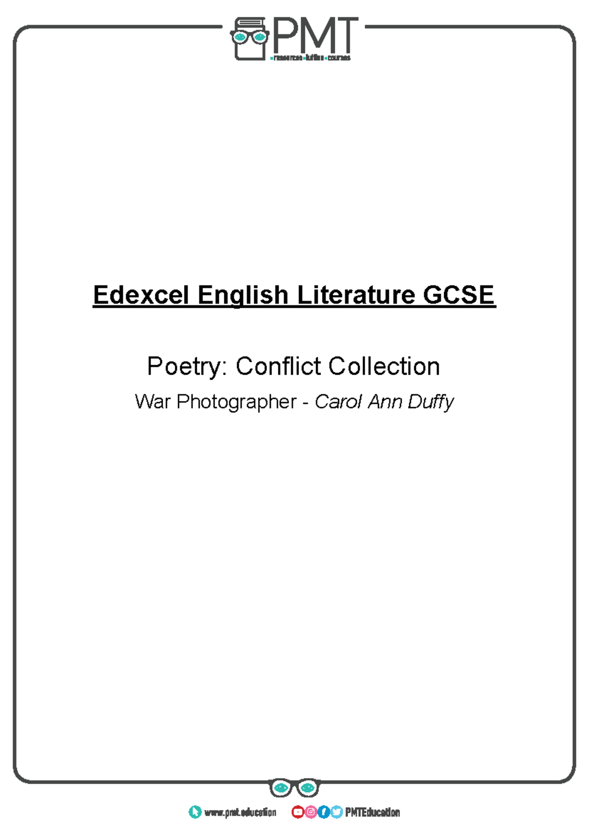 War Photographer Analysis: Insights on Duffy's Poem (Edexcel GCSE ...