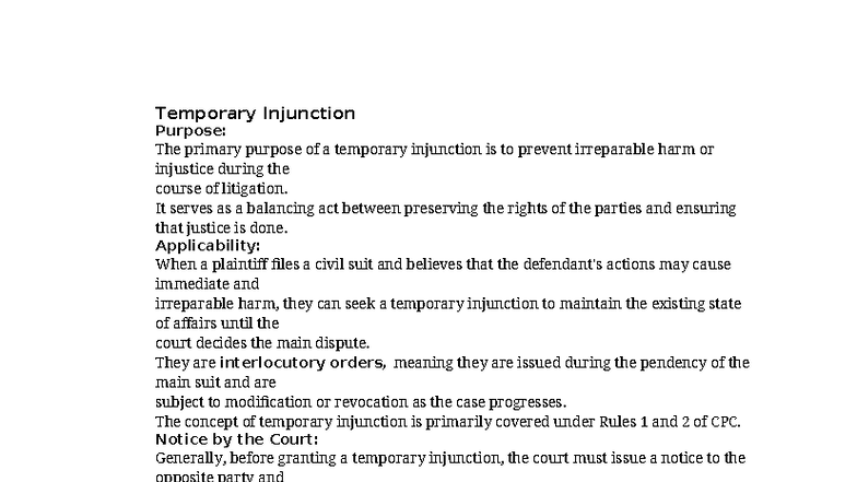 CPC 1908: Understanding Temporary Injunctions & Interlocutory Orders ...
