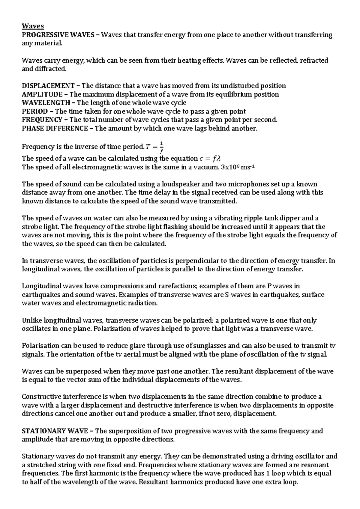 A Level Physics Derivations: 40 Key Equations Explained - Studocu