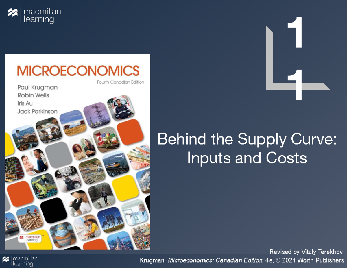 Microeconomics (4e) Lecture Slides: Chapter 11 - Supply Curve Insights ...