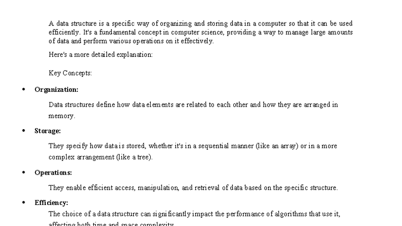 CS101: Understanding Data Structures and Their Importance - Studocu