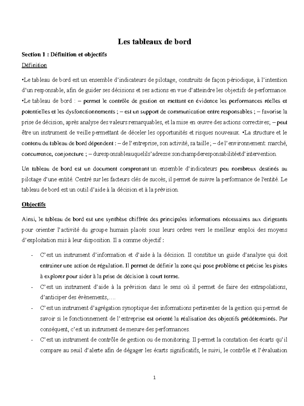 Tableau de Bord: Définition, Objectifs et Méthodologie de Pilotage ...