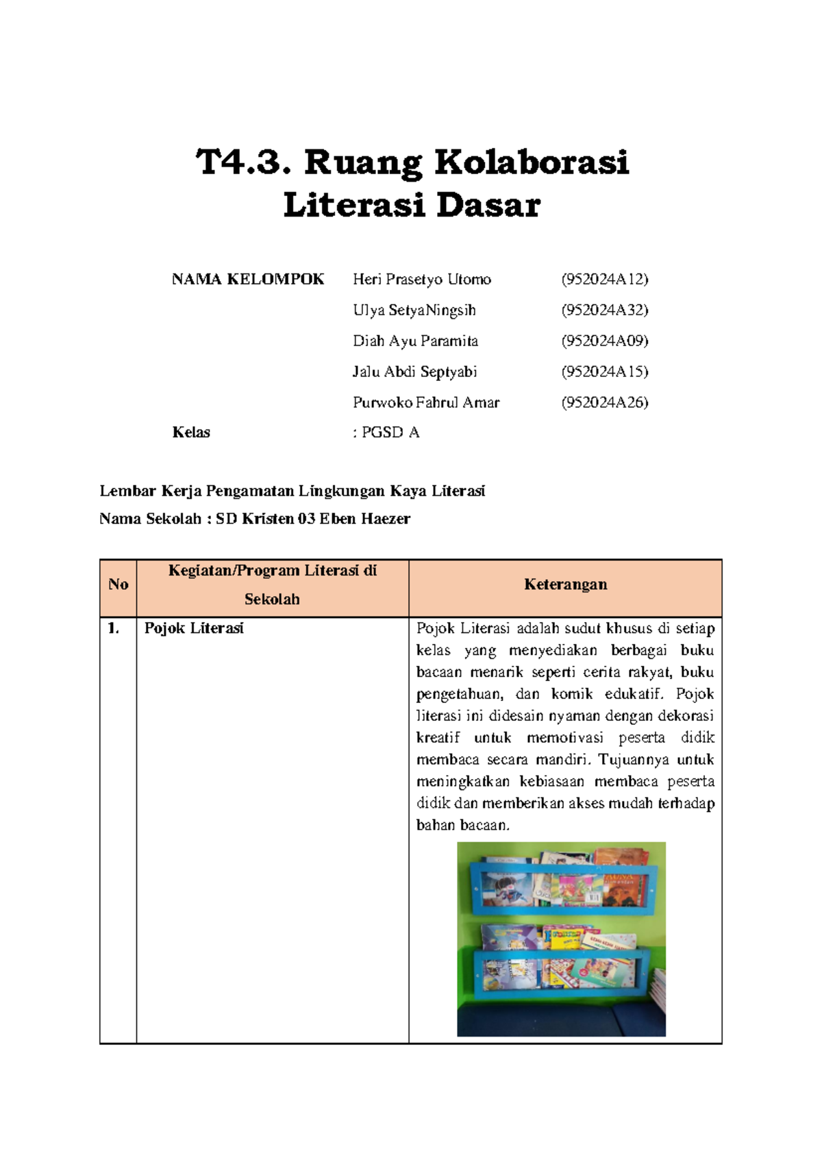 T4.3. Modul Ajar: Ruang Kolaborasi Literasi Dasar PGSD - Studocu