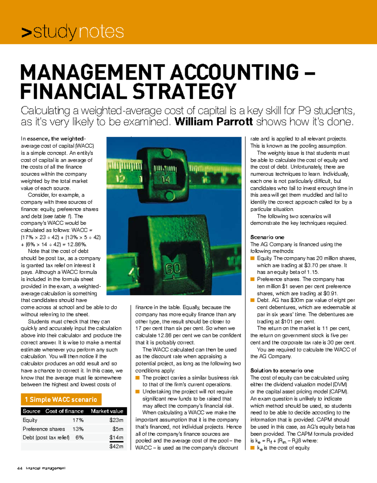 CIMA P9 Financial Management Notes on WACC - Insights by William ...