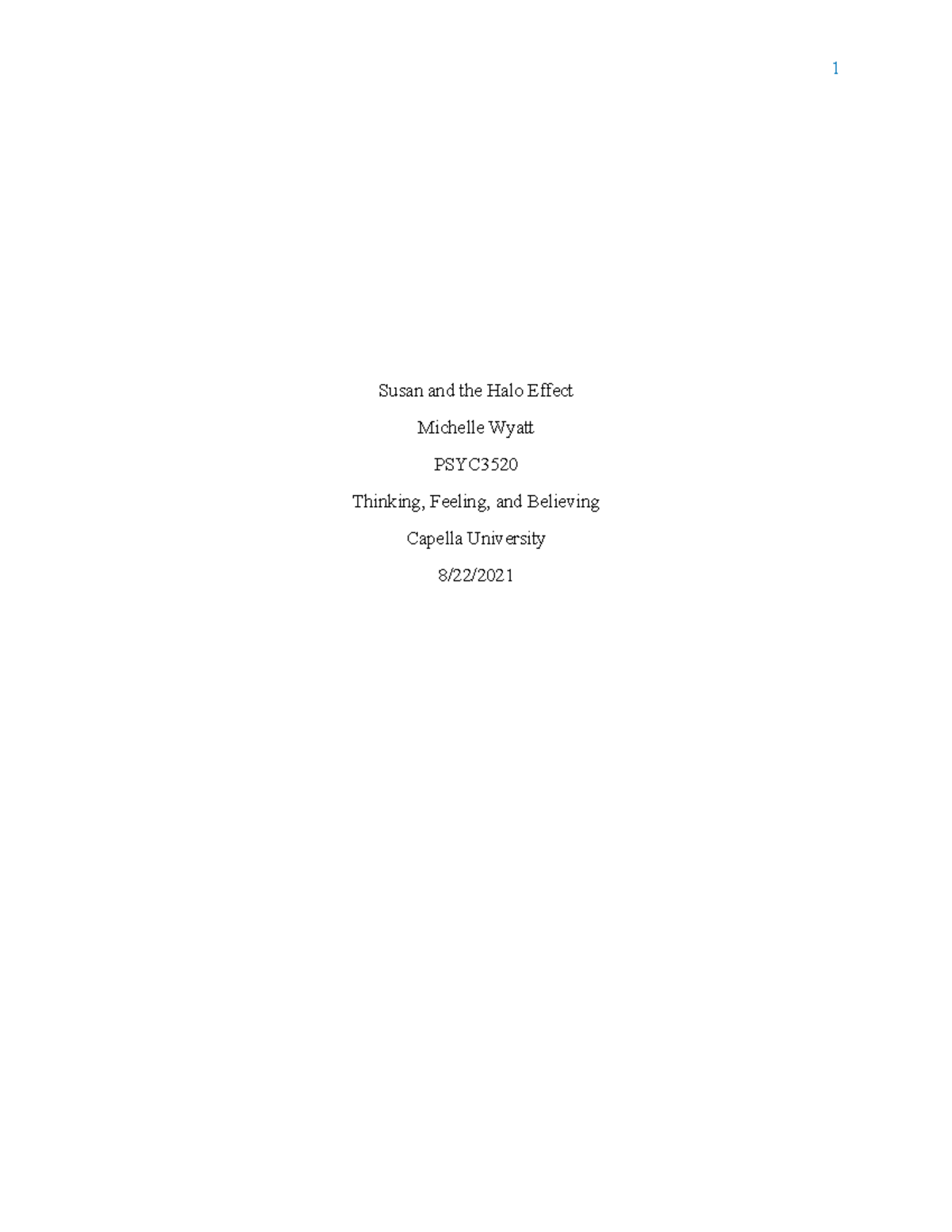 PSYC Case Study: Susan and the Halo Effect – Understanding Self ...