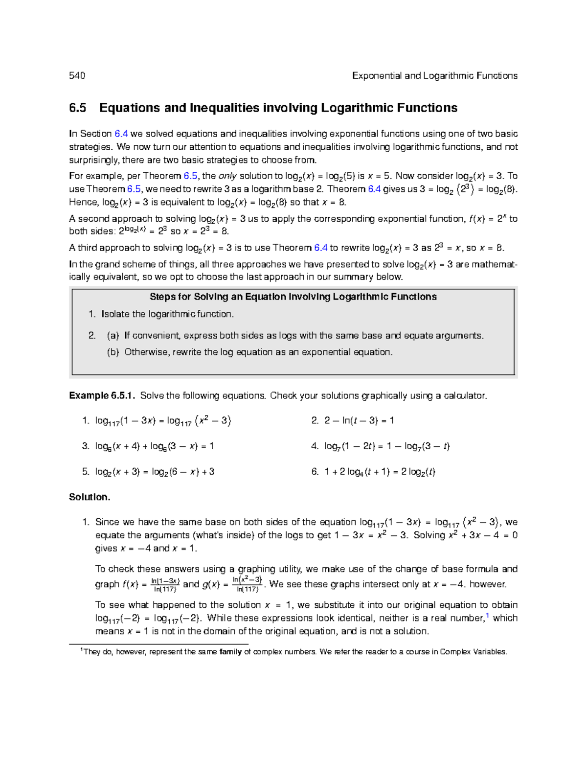 540 Exponential and Logarithmic Functions: Equations & Inequalities ...