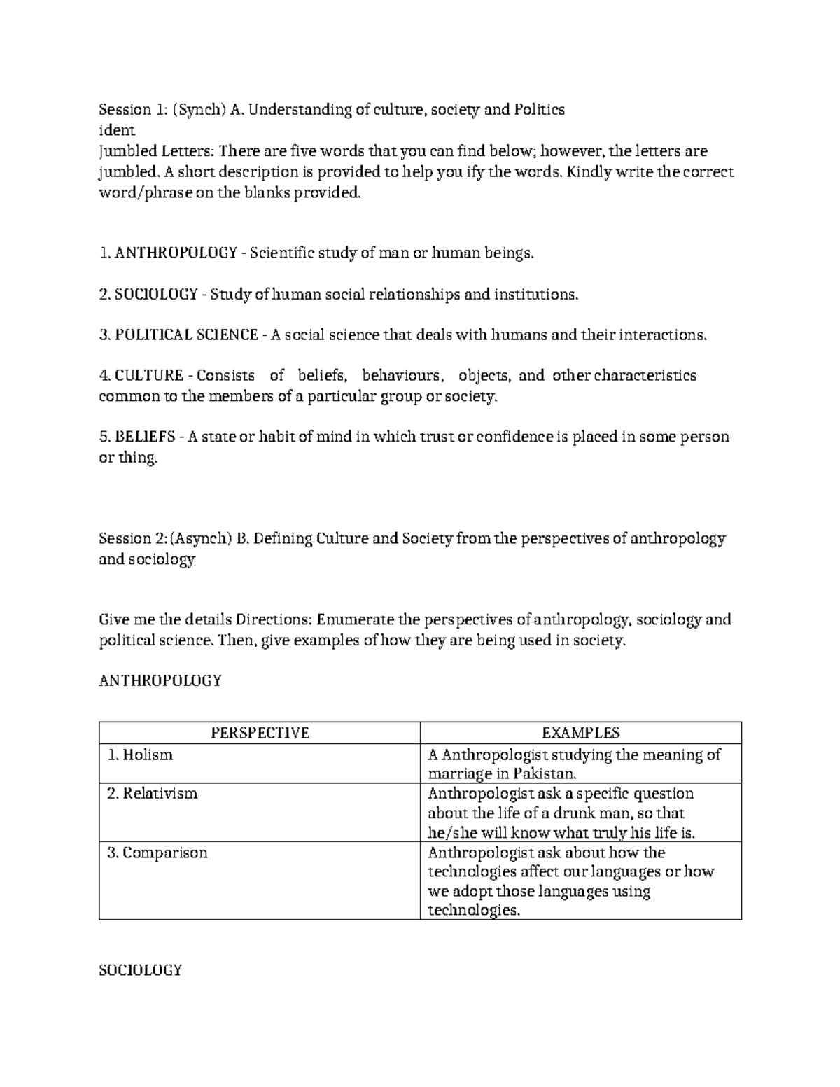 Villarubia-UCSP: Understanding Culture, Society & Politics - Session ...