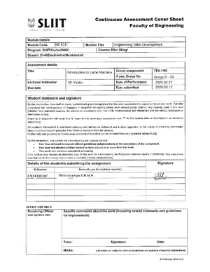 Introduction to Lathe machine - Objectives The lathe machine ...